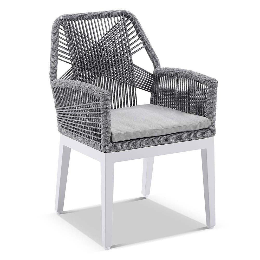 Hugo Outdoor Aluminium and Rope Dining Chair - Bay Gallery Furniture