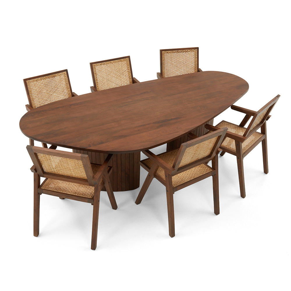 Annangrove Indoor 6 Seater Timber Dining Setting with Chairs - Bay ...