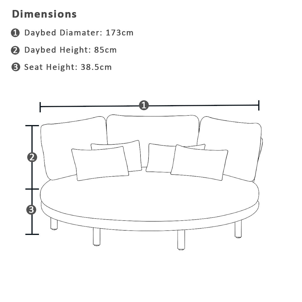 Aspen Outdoor Round Aluminium Daybed - Bay Gallery Furniture