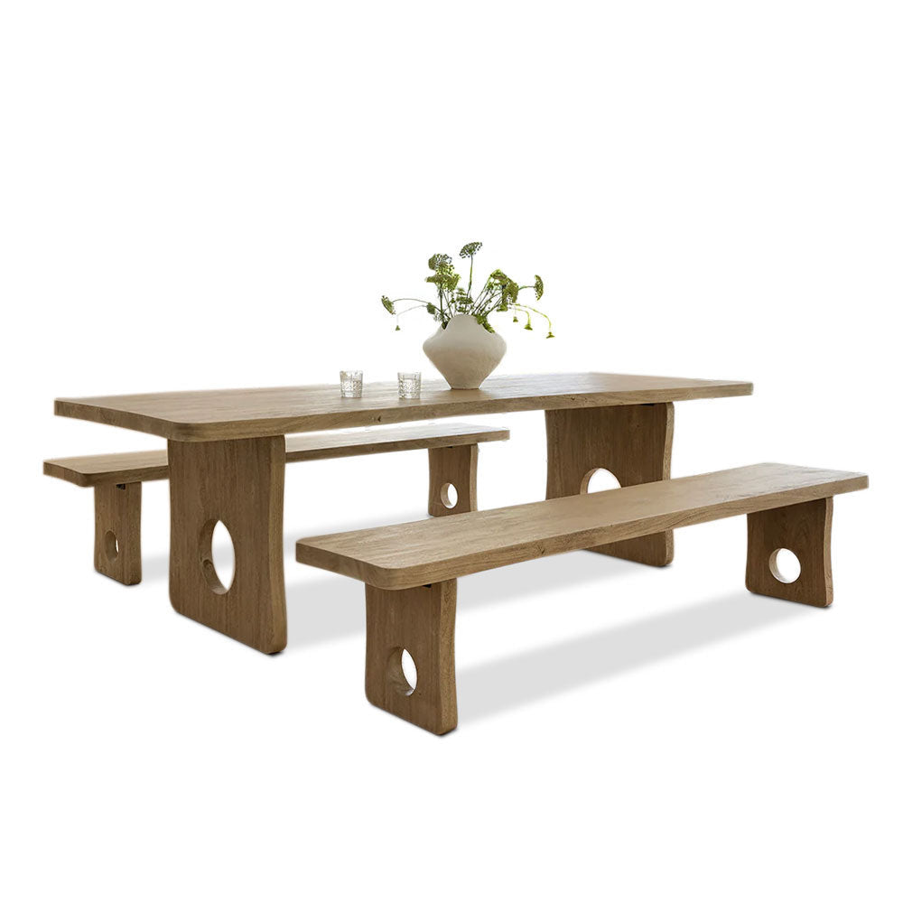 Norah Indoor 2.7m Timber Dining Setting with Benches - Bay Gallery ...