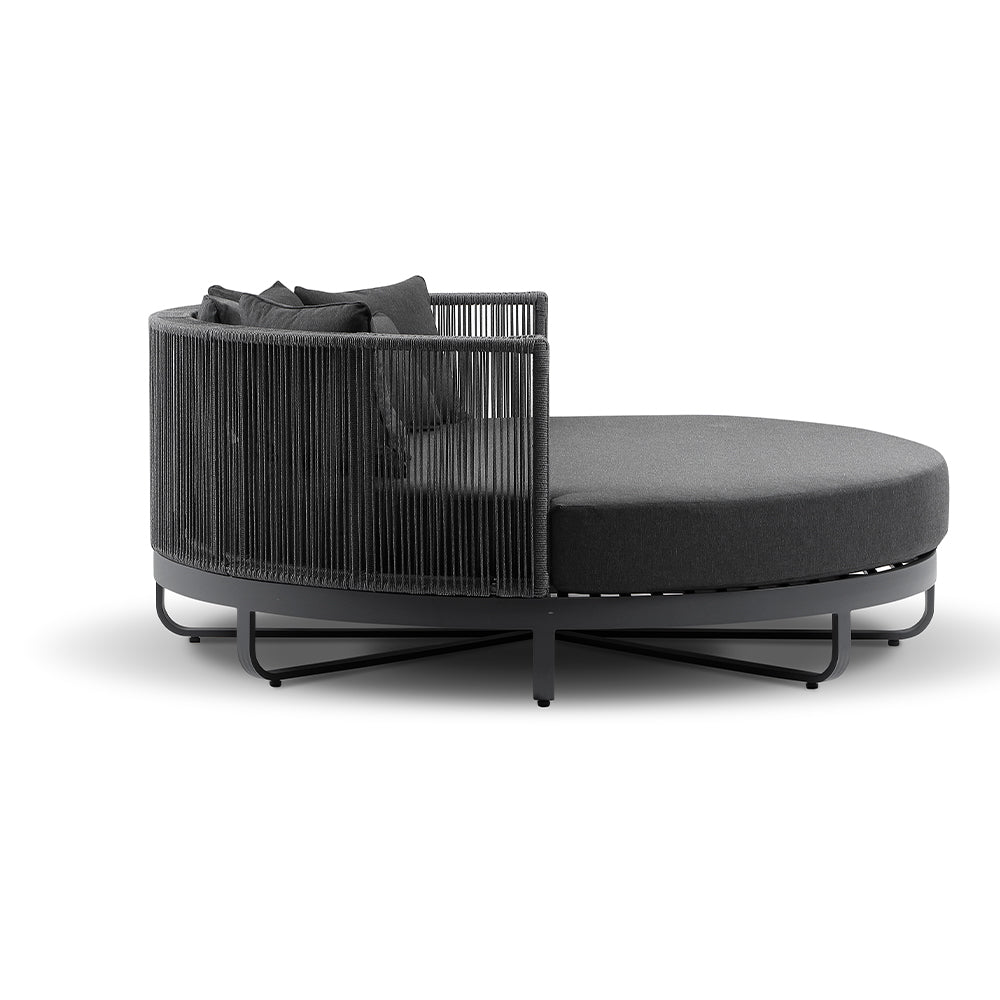Cannes Large 2m Outdoor Round Aluminium and Rope Daybed - Bay Gallery ...
