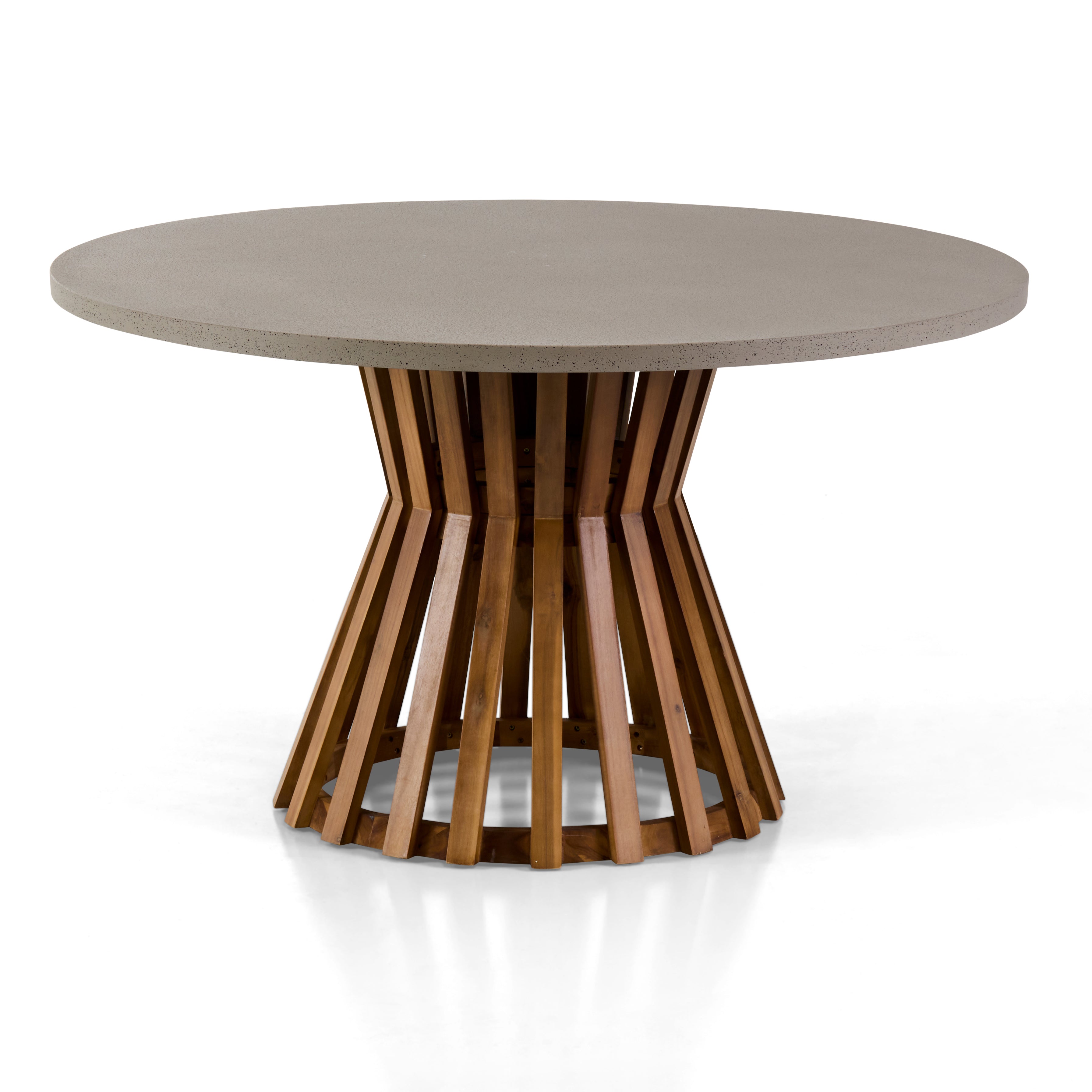 Burleigh Round Concrete Look Dining Table - Bay Gallery Furniture