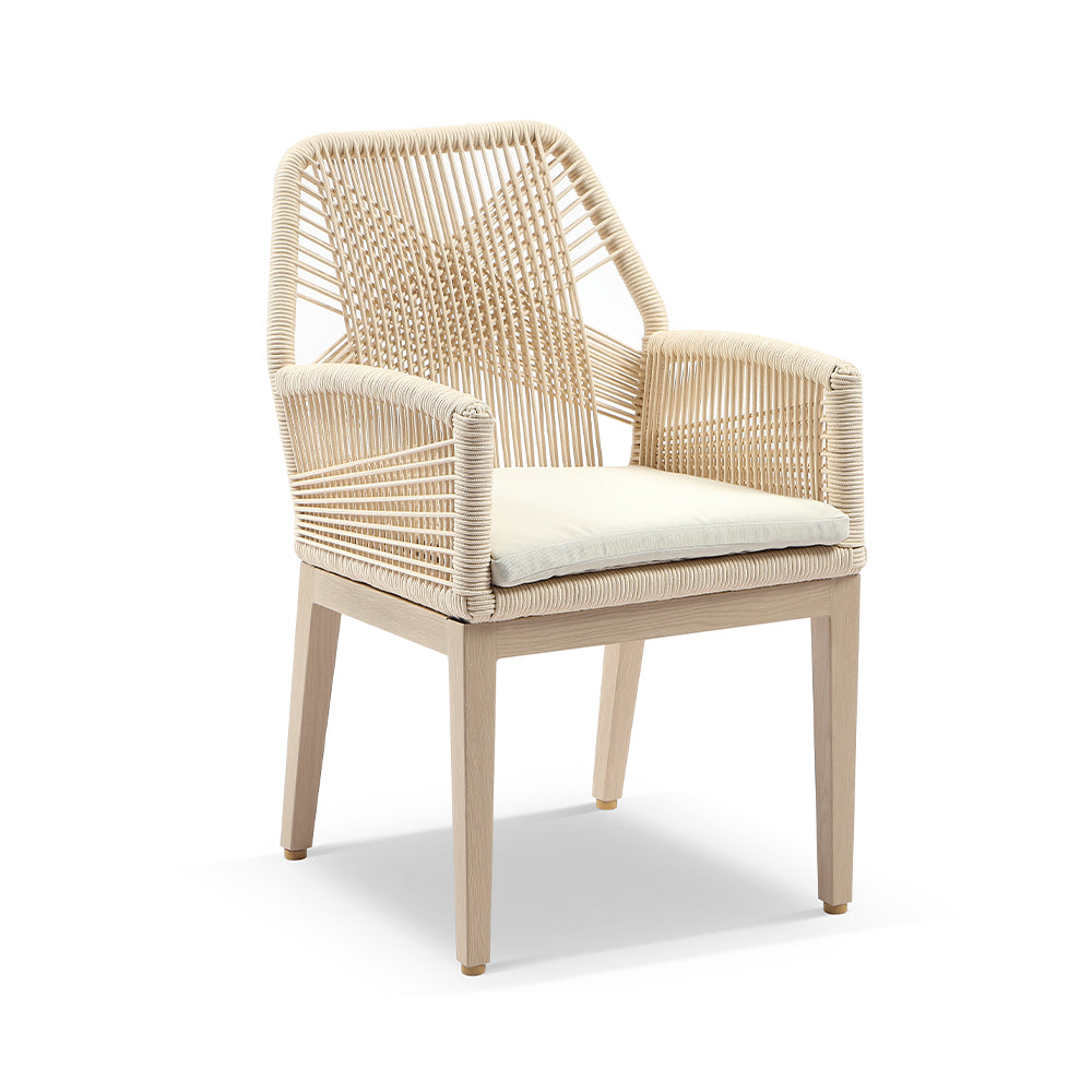 Hugo Outdoor Aluminium and Rope Dining Chair - Bay Gallery Furniture