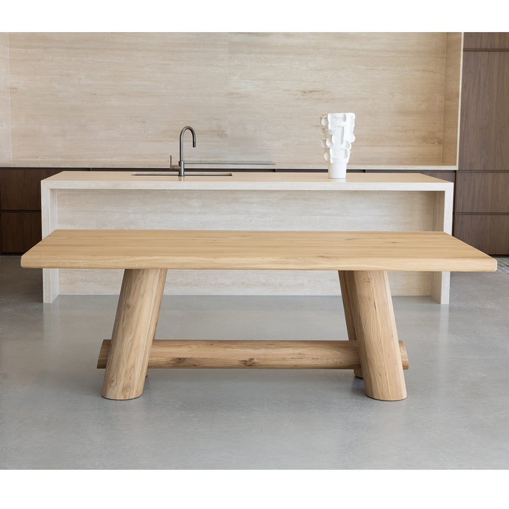 Fingal Indoor 2.2m Timber Dining Table - Bay Gallery Furniture