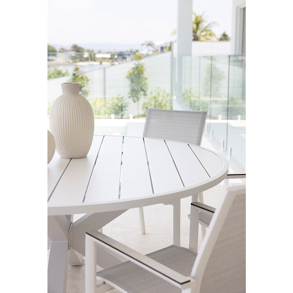 Houston Outdoor 1.5m Round Aluminium Dining Table - Bay Gallery Furniture