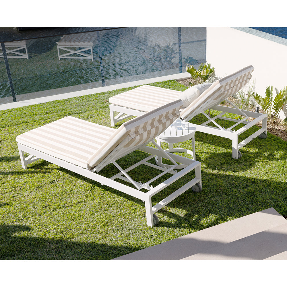 Kansas Outdoor Aluminium Sun Lounge Set on Wheels with Sunbrella ...