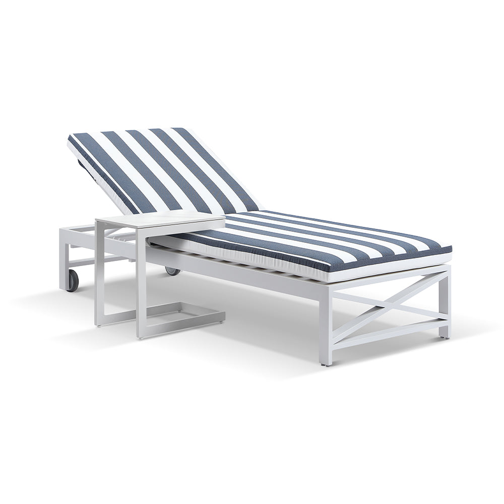 Kansas Outdoor Aluminium Sun Lounge on Wheels with Hugo Slide Under ...