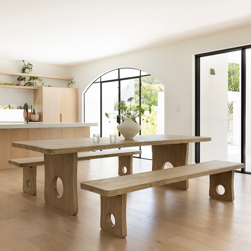 Norah Indoor 2.7m Timber Dining Setting with Benches - Bay Gallery ...