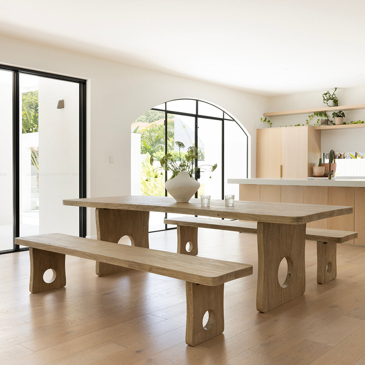 Norah Indoor 2.7m Timber Dining Setting with Benches - Bay Gallery ...