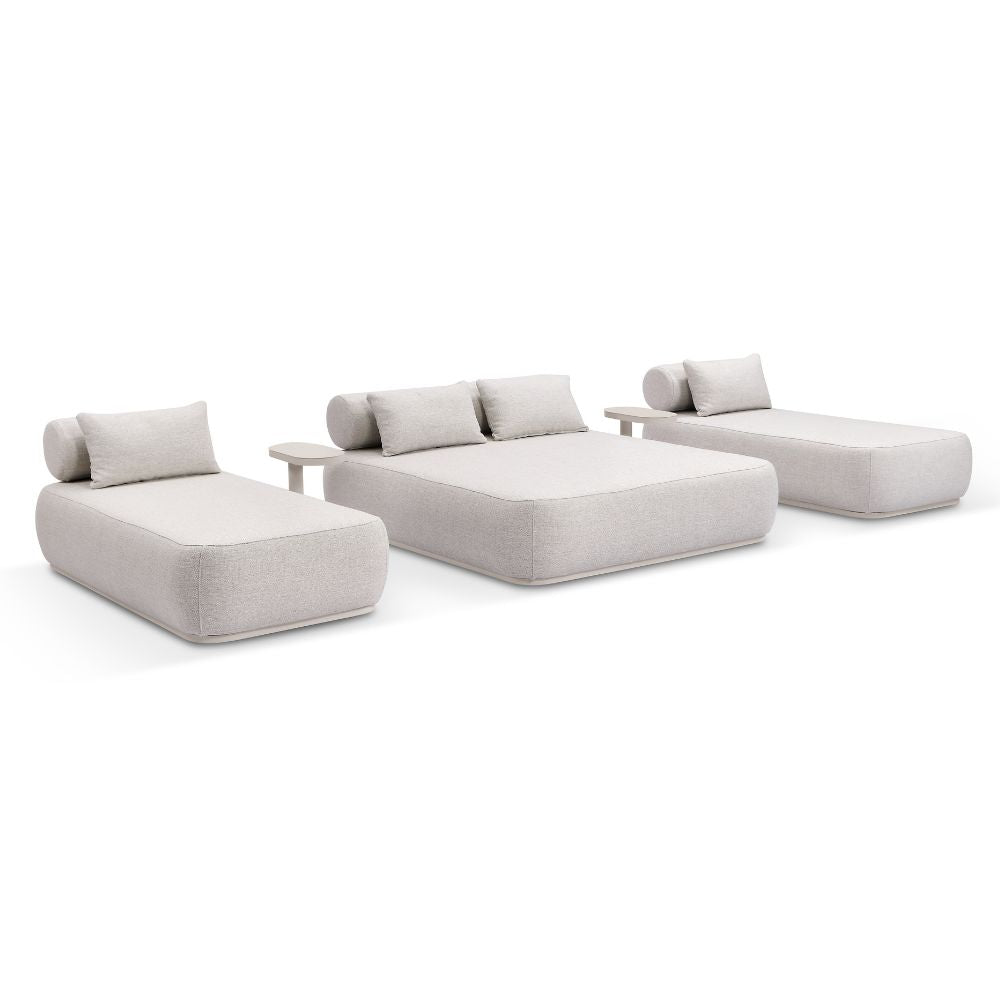 Norfolk Outdoor Aluminium Double and Single Sun Lounge Set with Side ...