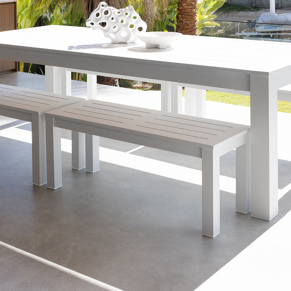 Santorini Outdoor 1.1m Aluminium Bench Seat - Bay Gallery Furniture