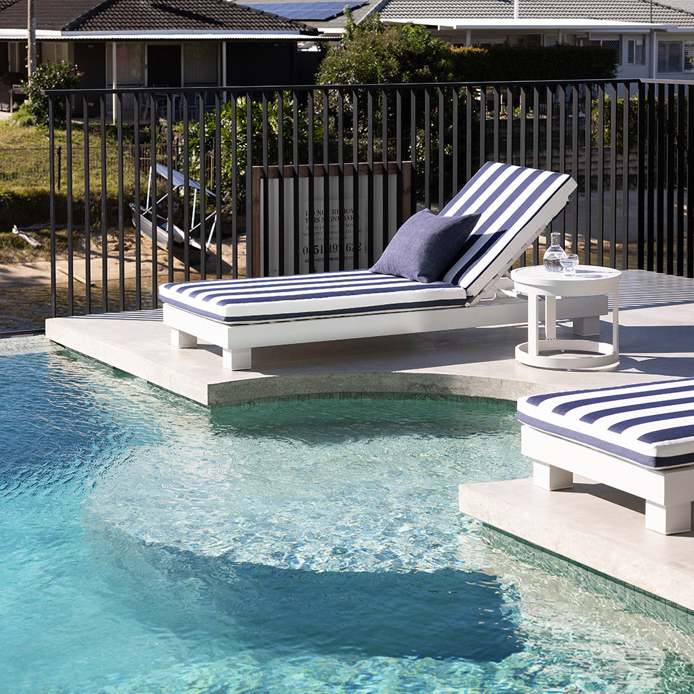 Santorini Outdoor Aluminium Pool Sun Lounge Set - Bay Gallery Furniture