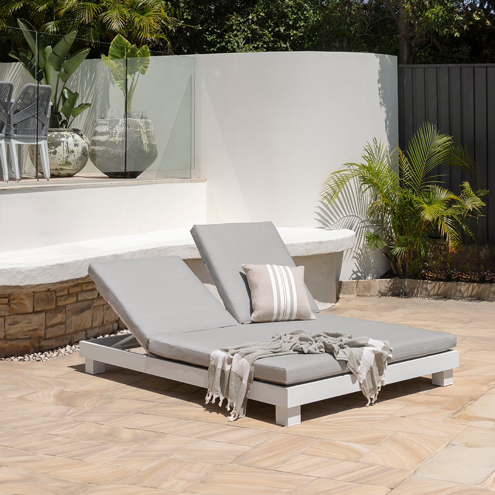 Santorini Aluminium Double Sun Lounge - Bay Gallery Furniture