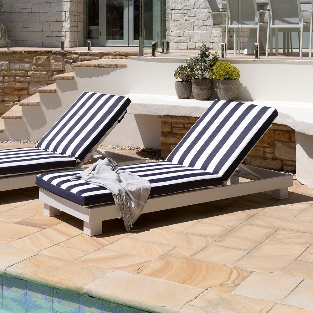 Santorini Aluminium Outdoor Sun Lounge - Bay Gallery Furniture
