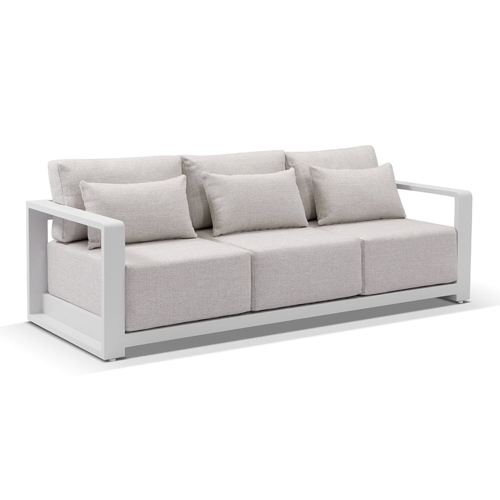 Whitehaven 3 Seater Outdoor Aluminium Lounge - Bay Gallery Furniture