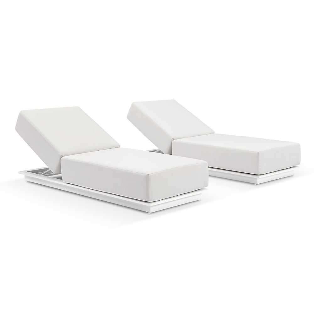 Whitehaven Outdoor Aluminium Single Sun lounge Set in Sunbrella - Bay ...