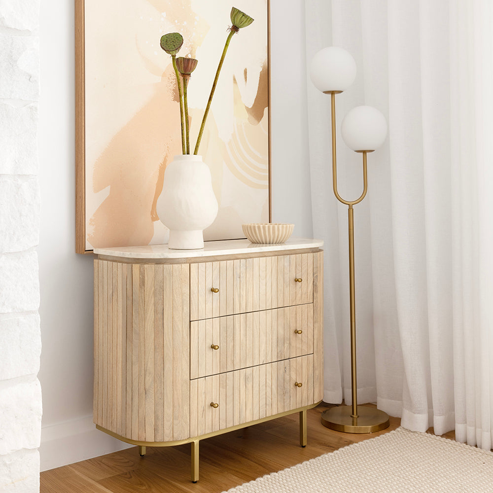 Abbotsbury Indoor Chest of Drawers with Marble Top - Bay Gallery Furniture