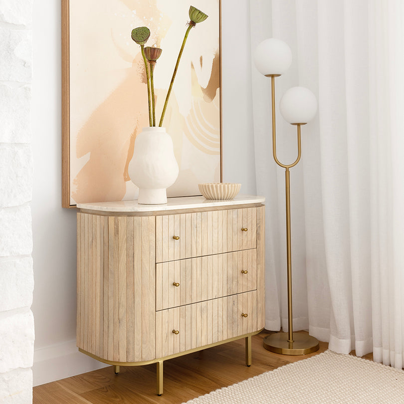 Abbotsbury Indoor Chest of Drawers with Marble Top - Bay Gallery Furniture