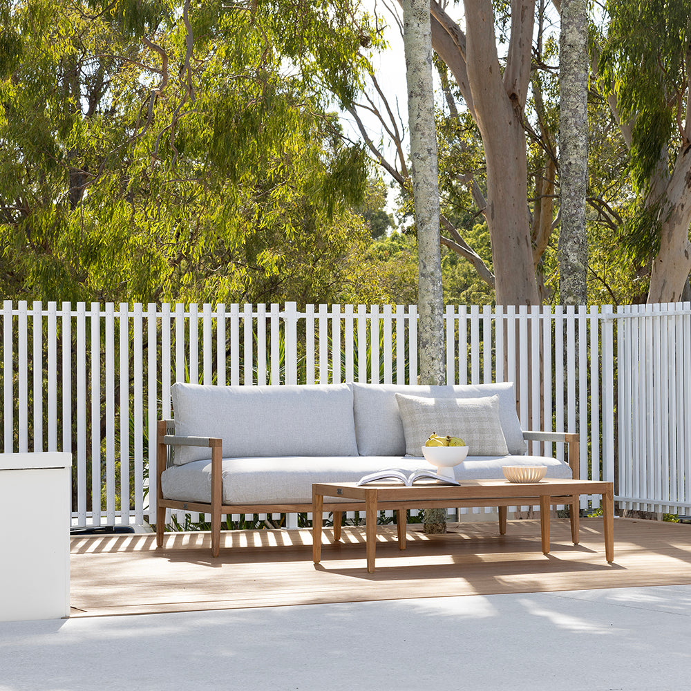 Allora 2.5+1+1 Timber and rope Lounge Setting with Coffee Table - Bay ...