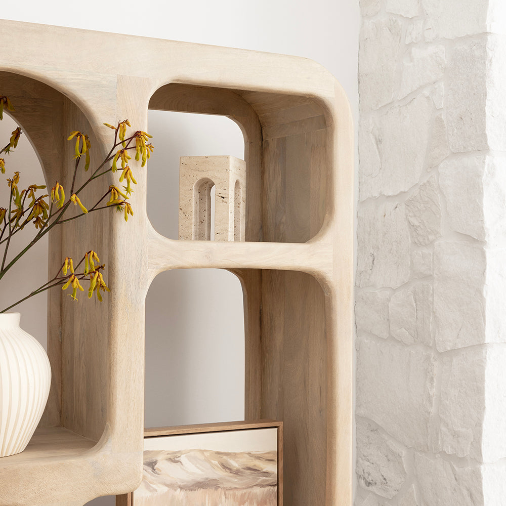 Beaumont Indoor Mango Wood Bookshelf Shelving Unit - Bay Gallery Furniture