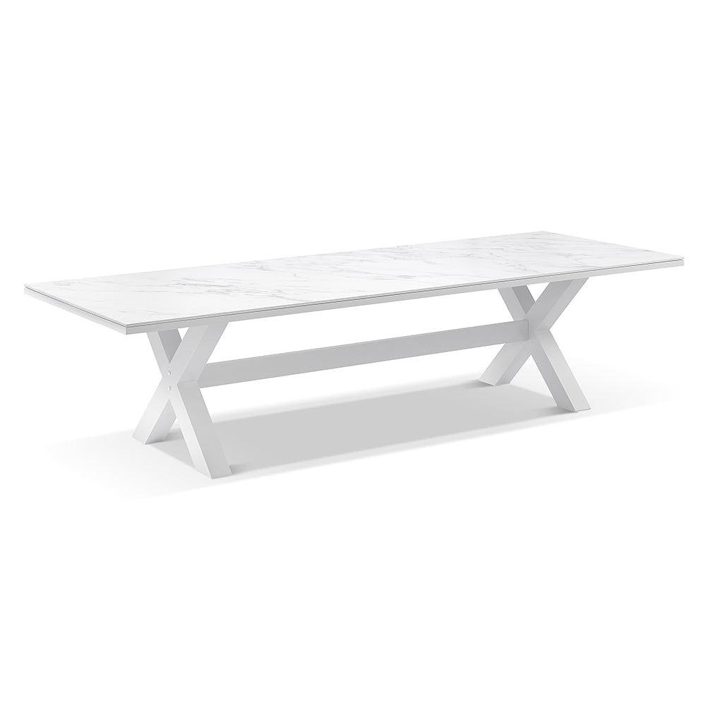 Kansas Outdoor Ceramic 3m Aluminium Dining Table - Bay Gallery Furniture