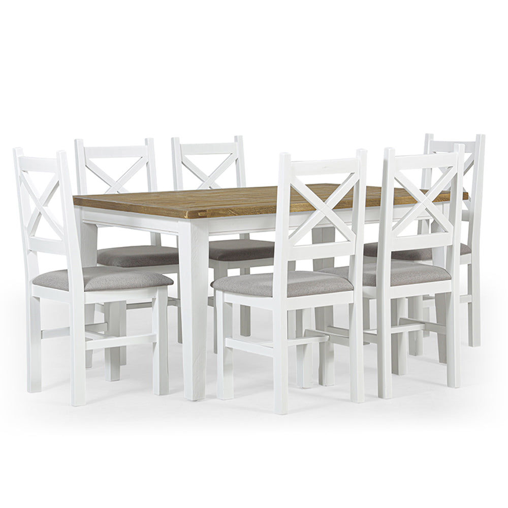 Leura Belle Rustic 6 Seater Rectangle Dining Table and Ashton Chairs ...