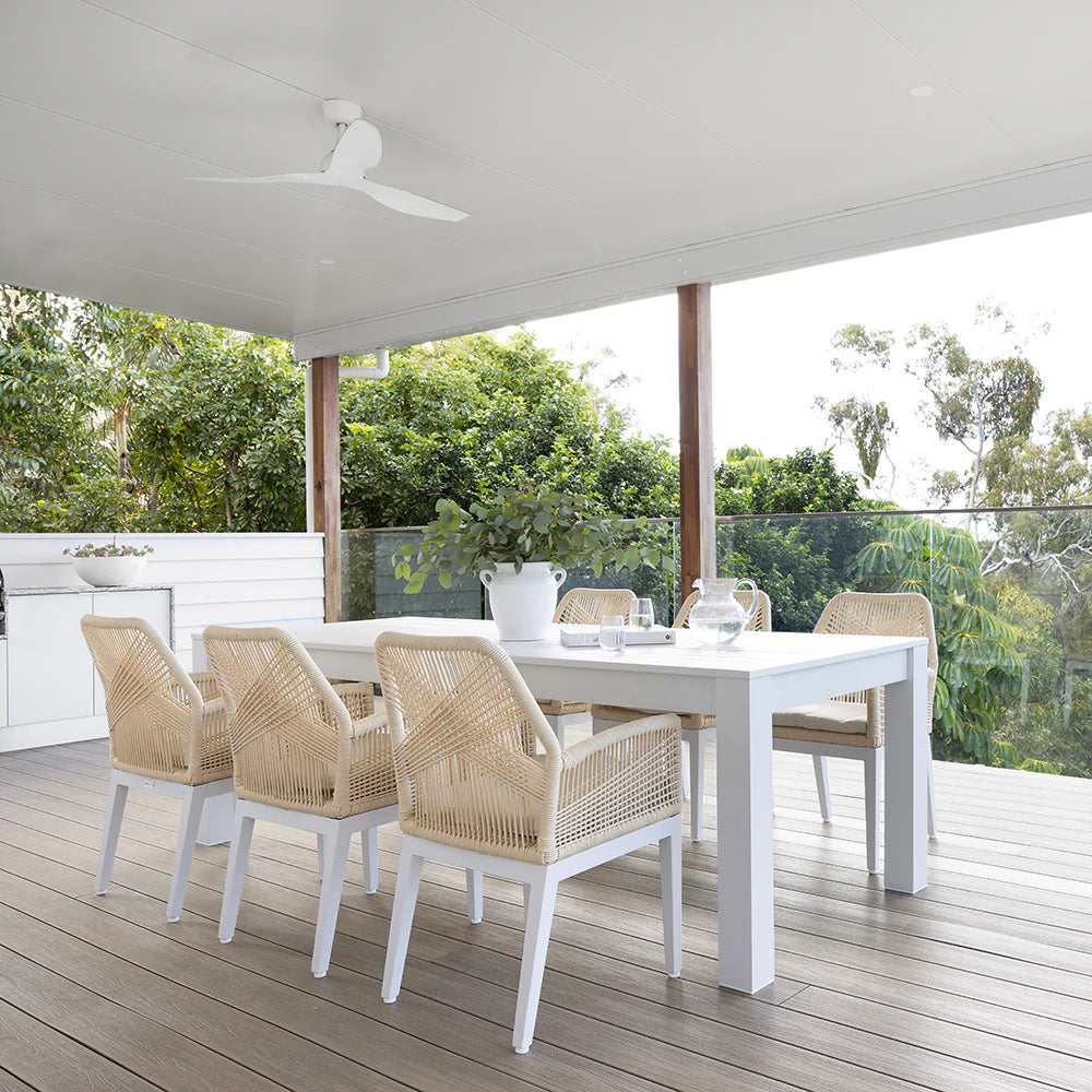 Santorini 2.5m Outdoor Rectangle Aluminium Dining Table with 8 Hugo ...