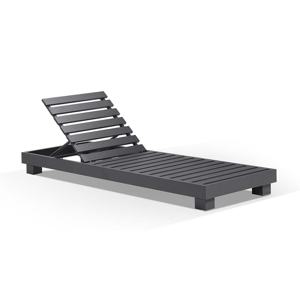 Santorini Aluminium Sun Lounge w/ Side Table - Bay Gallery Furniture