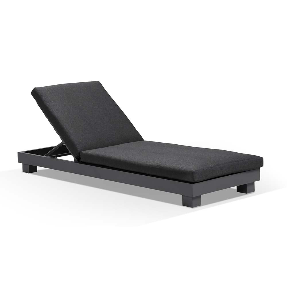 Santorini Aluminium Sun Lounge w/ Side Table - Bay Gallery Furniture