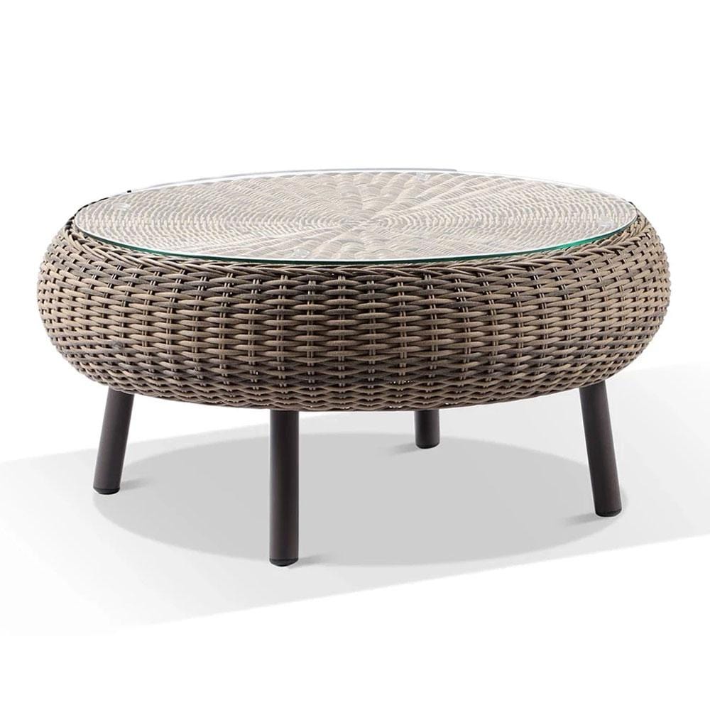 Plantation Hamptons Outdoor Round Wicker Coffee Table - Bay Gallery ...